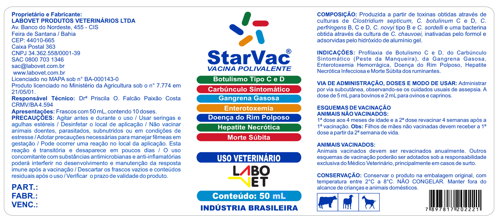 VACINA STARVAC | Labovet Produtos Veterinários